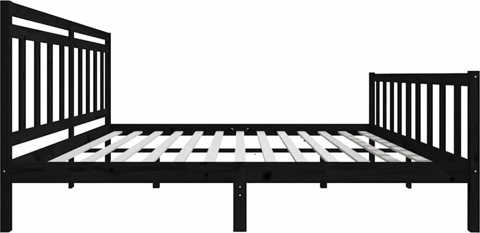 Rám postele černý masivní dřevo 200 x 200 cm 3100982