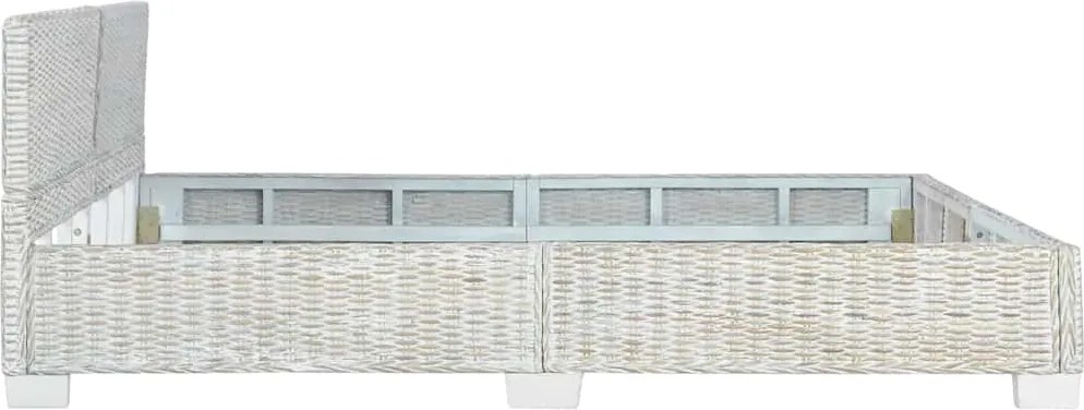Rám postele šedý přírodní ratan 180 x 200 cm 283093