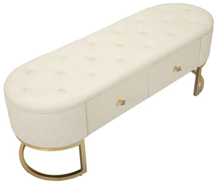 Designová lavice Pembroke 120 cm bílá