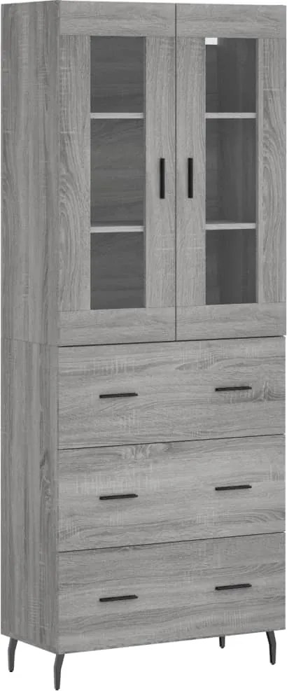 Skříň highboard šedá sonoma 69,5 x 34 x 180 cm kompozitní dřevo 3198423