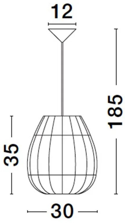 Nova Luce Závěsné svítidlo MARLO přírodní ratan, 30cm, E27 1x12W