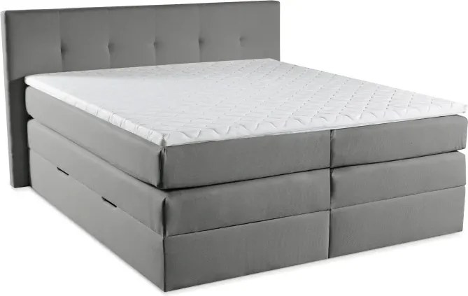 Kontinentální boxspring postel AMBER, 200x180, šedá (barell 83)