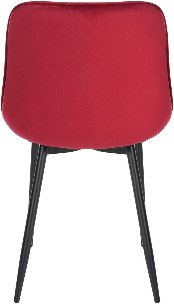 Jídelní židle Sowerby - samet - 4 ks | červené