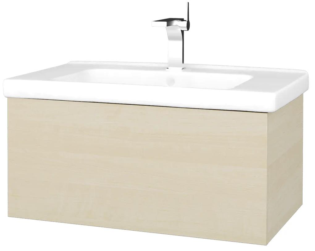 Dřevojas Koupelnová skříň VARIANTE SZZ 80 (umyvadlo Harmonia) Varianta: N01 Bílá lesk / D01 Beton