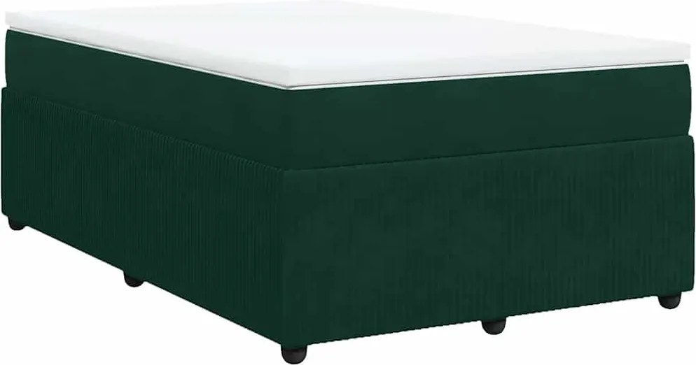 Box spring postel s matrací tmavě zelená 120 x 200 cm samet 3285635