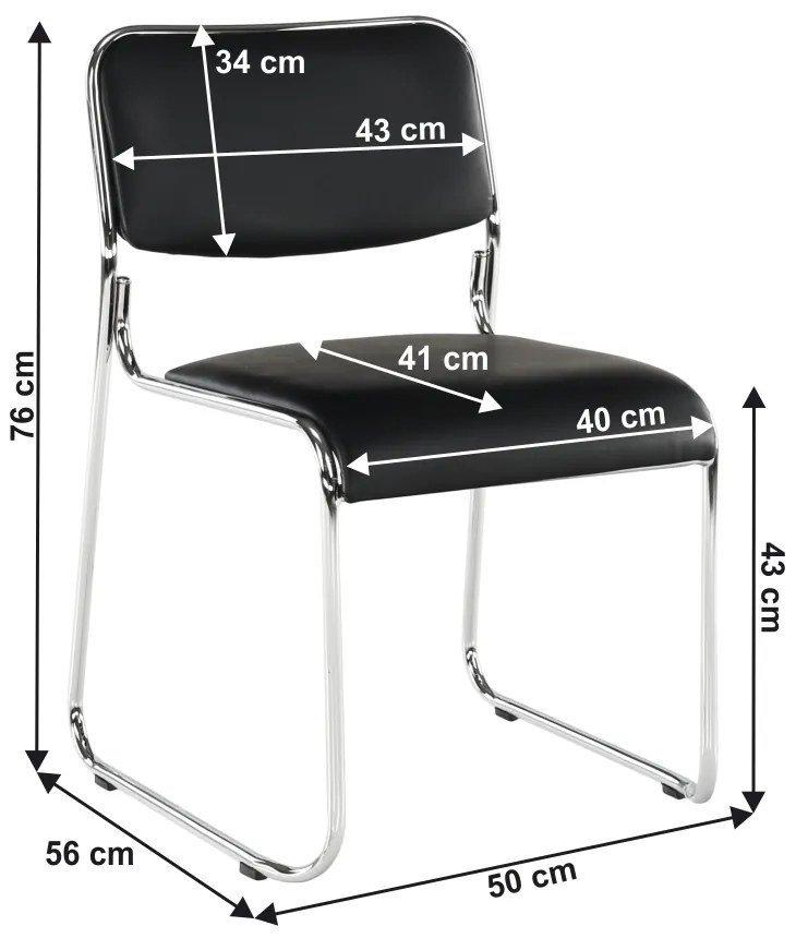 Kondela Zasedací židle, černá ekokůže, BULUT