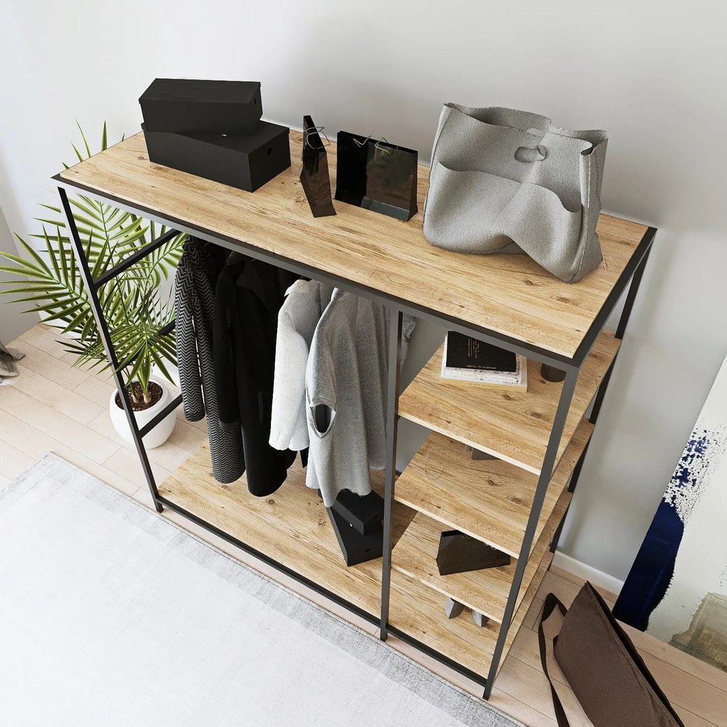 Kalune design Otevřená šatní skříň AMBERG 180x180 cm