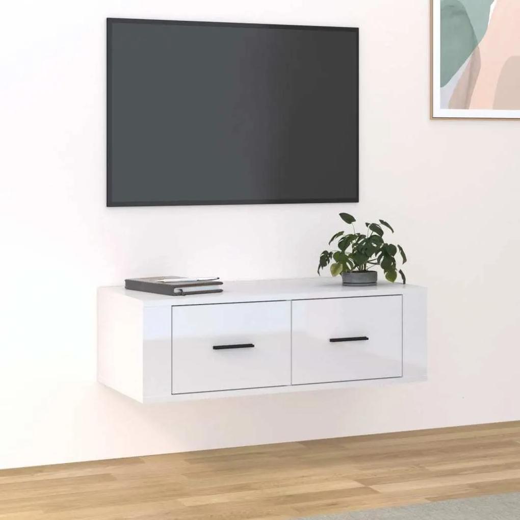 vidaXL Závěsná TV skříňka 80x36x25 cm kompozitní dřevo [816835] Barva: Betonová šedá