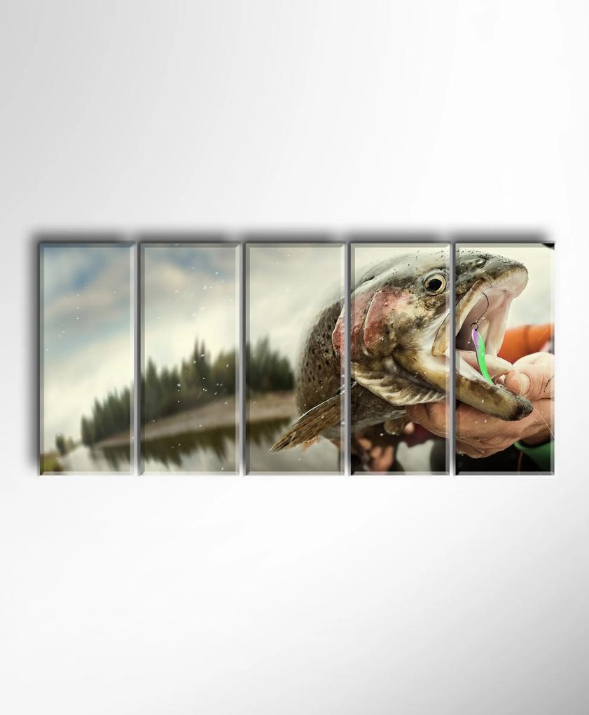 Malvis ® Obraz Rybář s krásným duhákem ROZMĚR (šířka x výška): jednodílný obdélník 90x60 cm