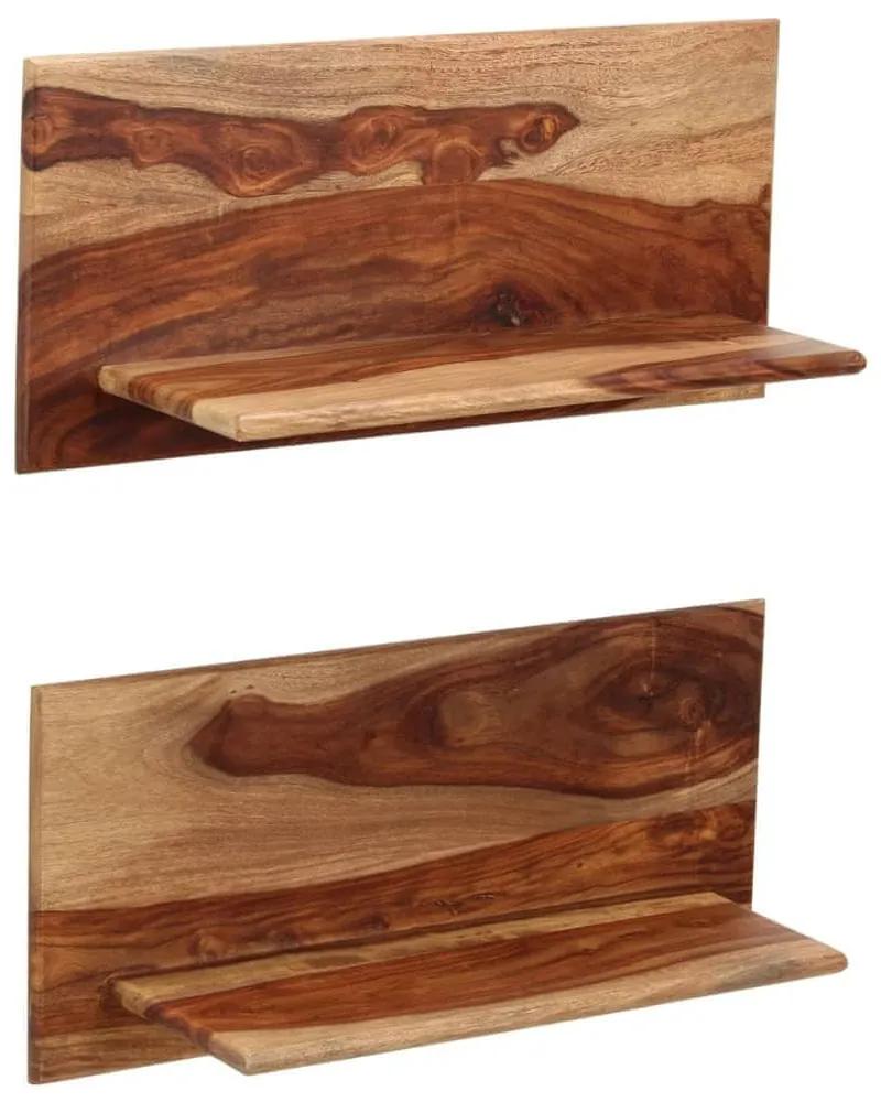 Petromila Nástěnné police 2 ks 58 x 26 x 20 cm masivní sheeshamové dřevo