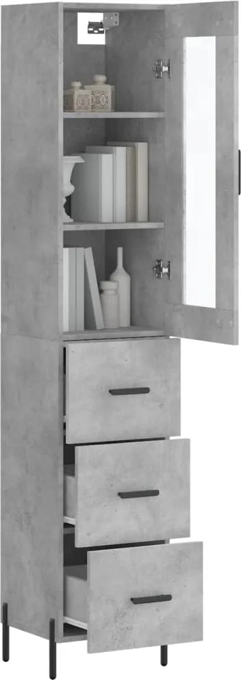 Skříň highboard betonově šedá 34,5x34x180 cm kompozitní dřevo 3199245