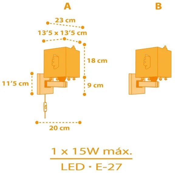 Dalber 64649 - Dětské nástěnné svítidlo LITTLE CHICKEN 1xE27/15W/230V