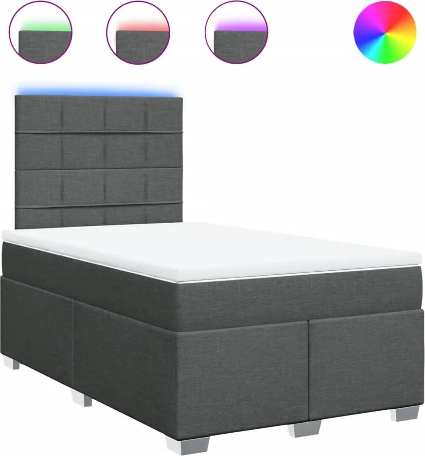 Box spring postel s matrací tmavě šedá 120x190 cm textil 3292728