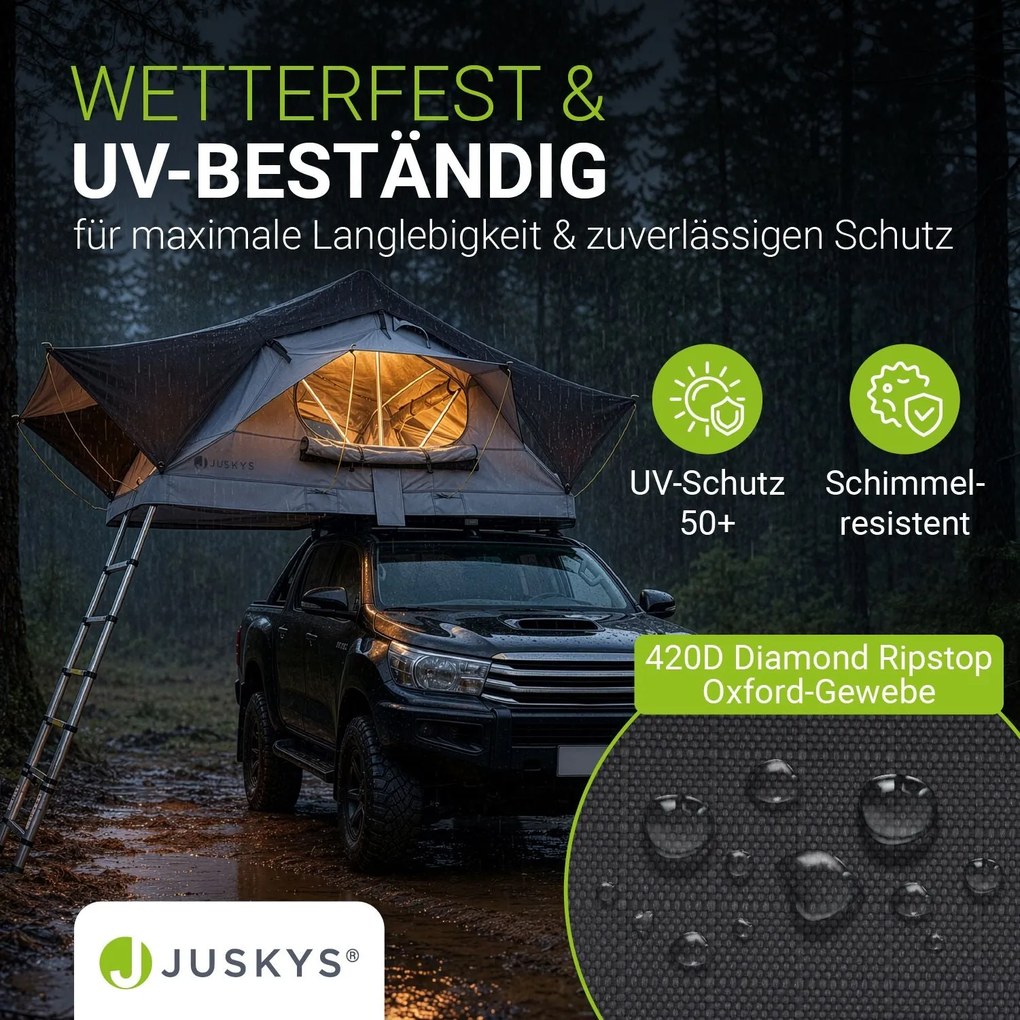 Juskys Autostan Lago pro 2–3 osoby Barva: černá / olivově zelená, Velikost: 140 × 240 cm