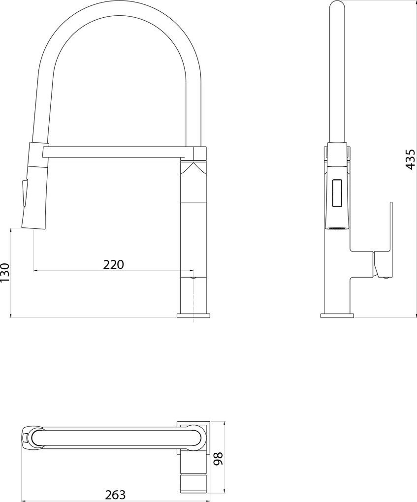 Sapho Maya MA780 dřezová baterie se sprškou chrom