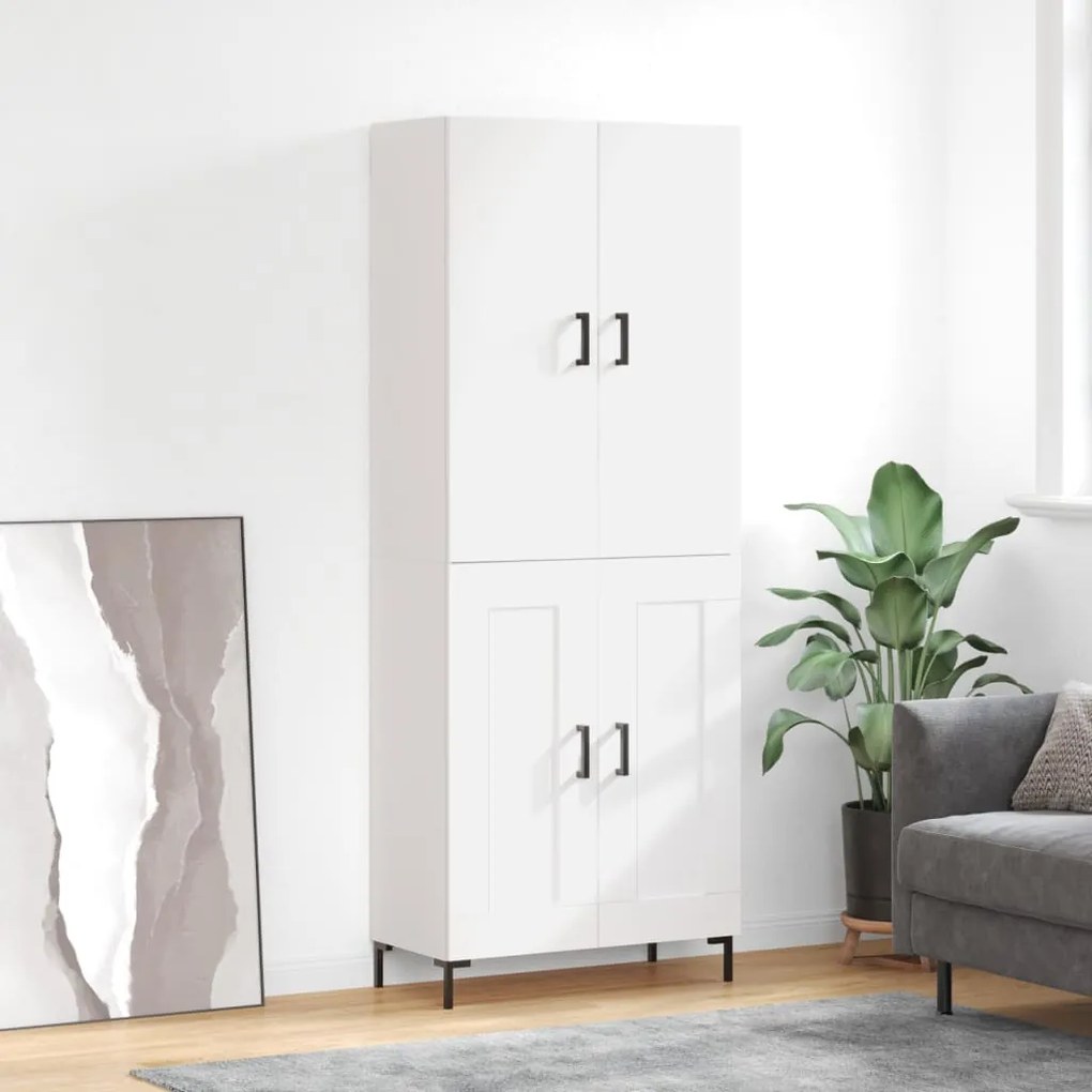 Skříň highboard bílá 69,5 x 34 x 180 cm kompozitní dřevo