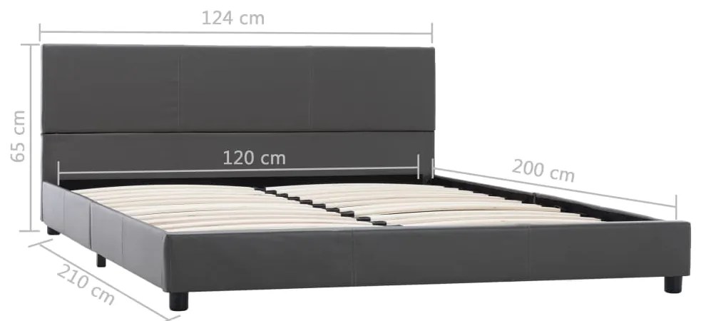 vidaXL Marketos Rám postele šedý umělá kůže 120 x 200 cm