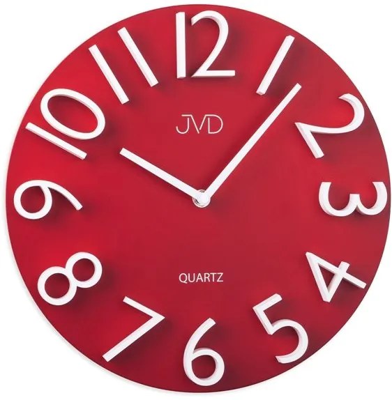 Dřevěné luxusní designové červené hodiny JVD HB22.3