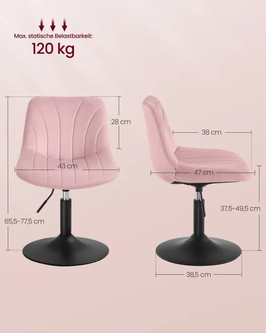 Otočná židle LJB160SA01 růžová
