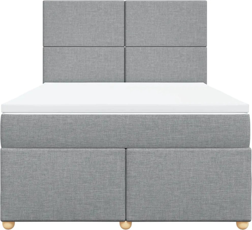 Box spring postel s matrací světle šedá 140 x 190 cm textil 3291268