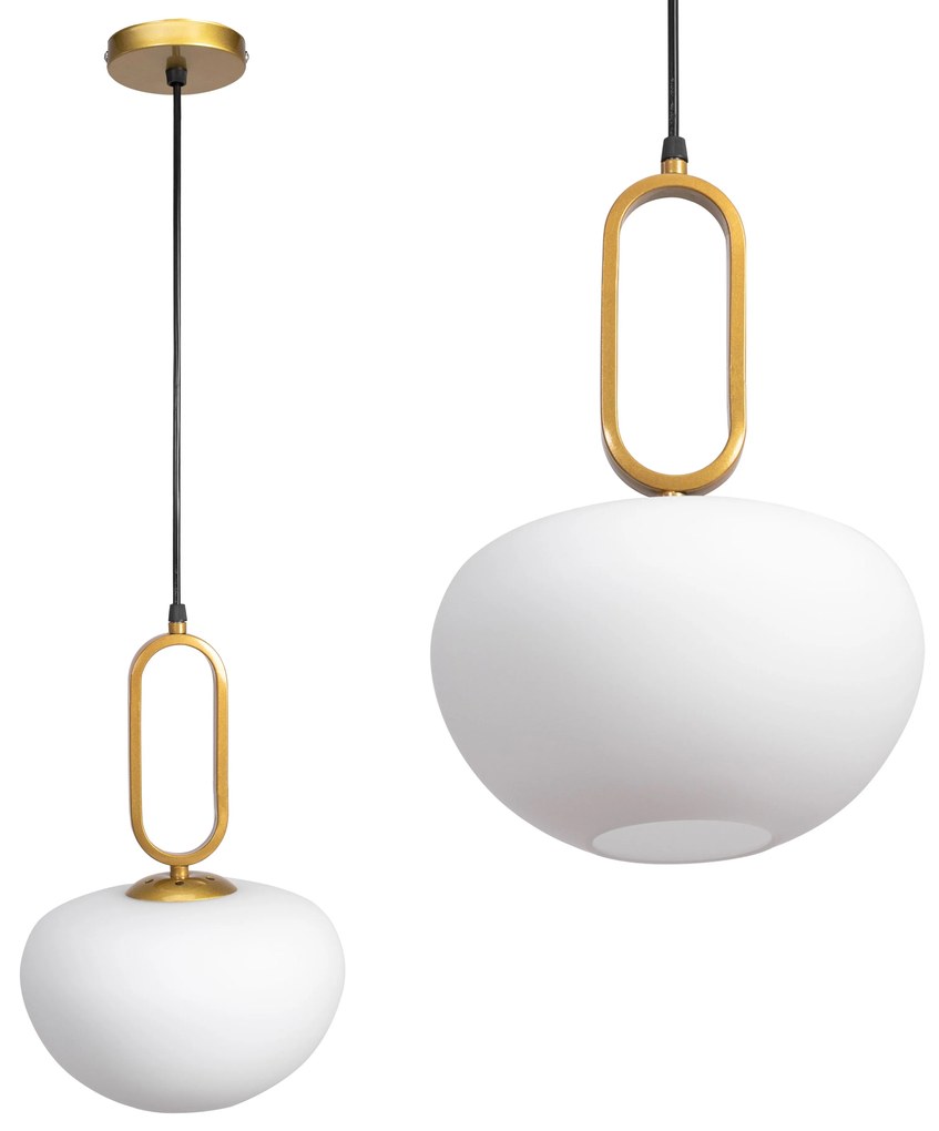 Toolight, závěsné svítidlo 1xE27 APP1074-1CP, zlatá-bílá, OSW-00679