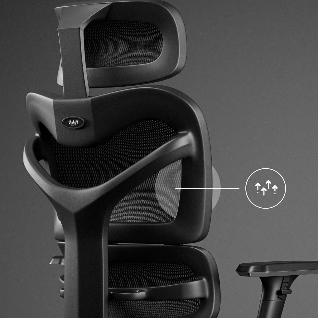 Ergonomická kancelářská židle černá: Diablo V-Commander