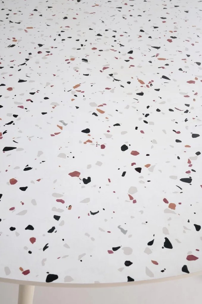 Jídelní stůl Aramis 120 cm terrazzo bílý