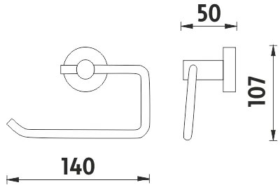 Nimco Držák na toaletní papír UNIX ČERNÁ - UNC 13055-90