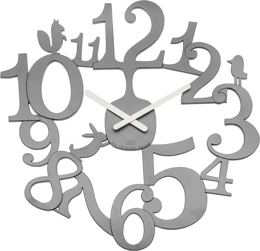 Koziol Nástěnné hodiny PI:P šedá, pr. 45 cm