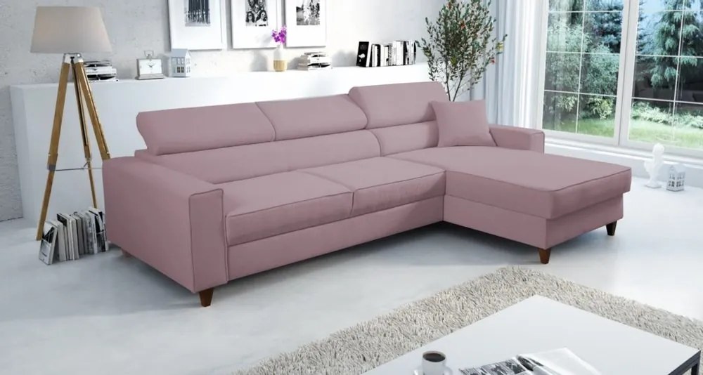 SOB FURNITURE Rohová sedací souprava NICI - Růžová