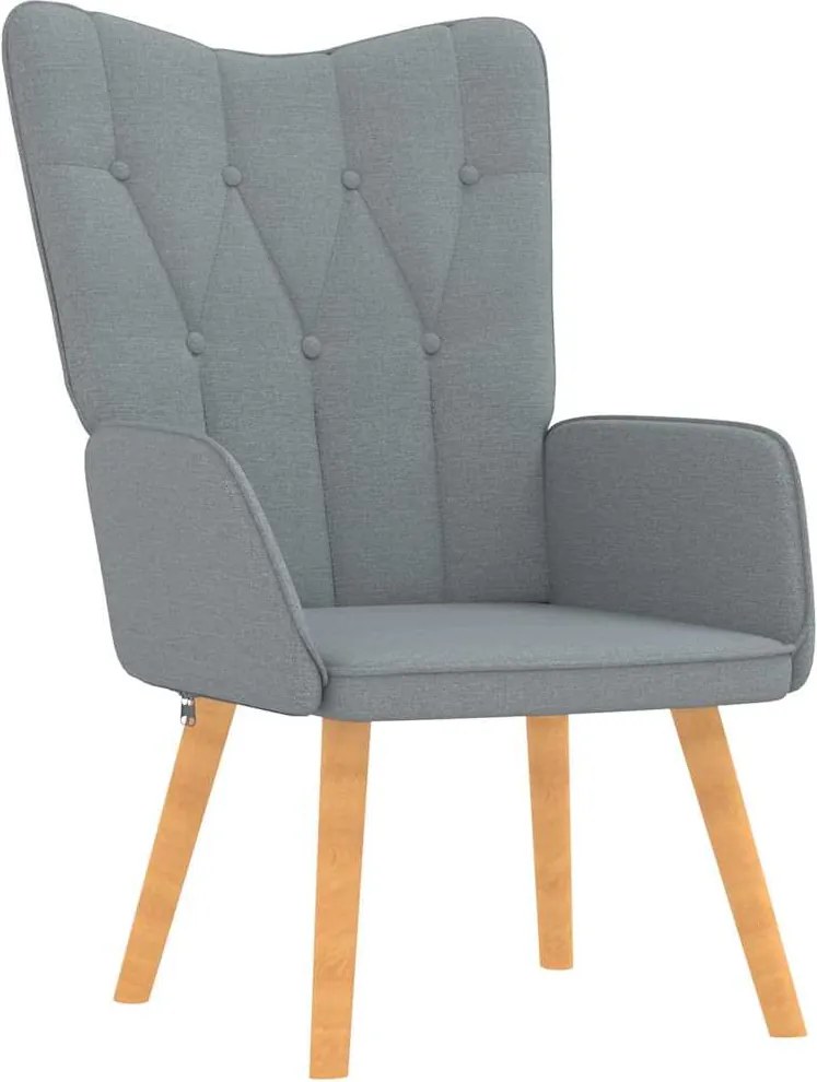 Relaxační křeslo se stoličkou světle šedé textil 327534