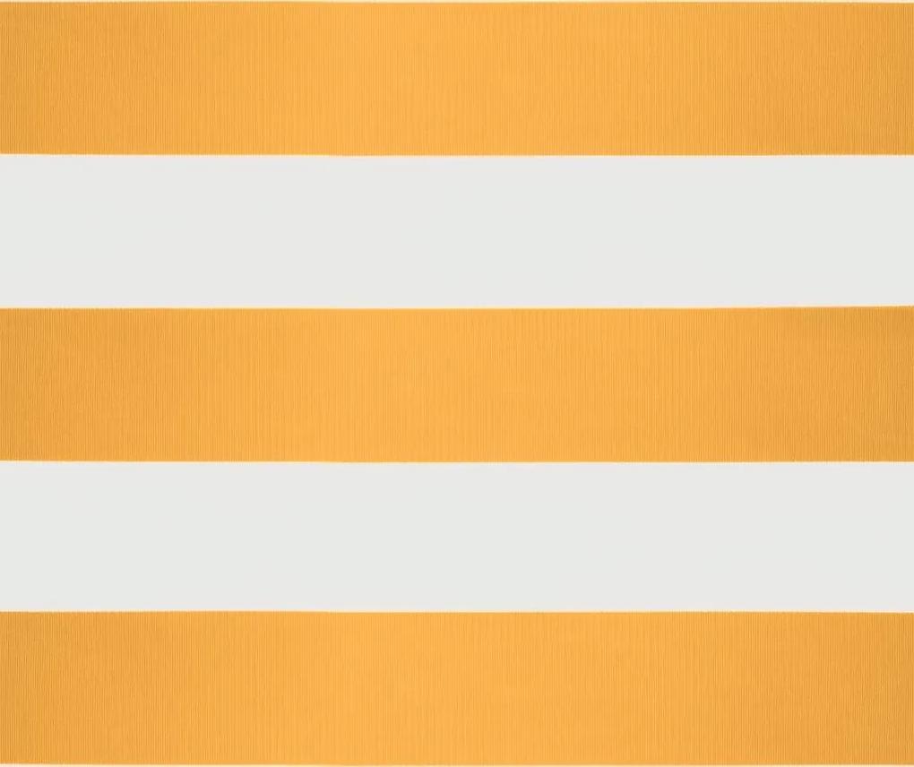 vidaXL Zatahovací markýza žlutá a bílá 5 x 3 m textil a hliník [3154535]