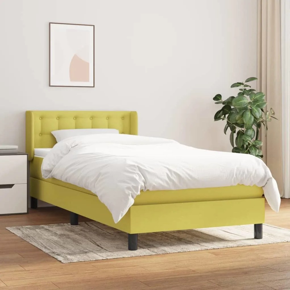 vidaXL Box spring postel s matrací 90x200 cm textil [3130001] Barva: Tmavě šedá