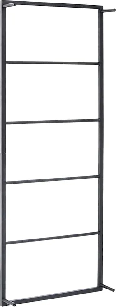 Věšák na ručníky černý 45 x 10 x 115 cm ocel 336118