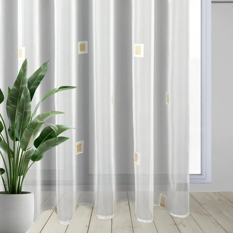 Voálová záclona s geometrickým designem metraž - Ervi 1160-4