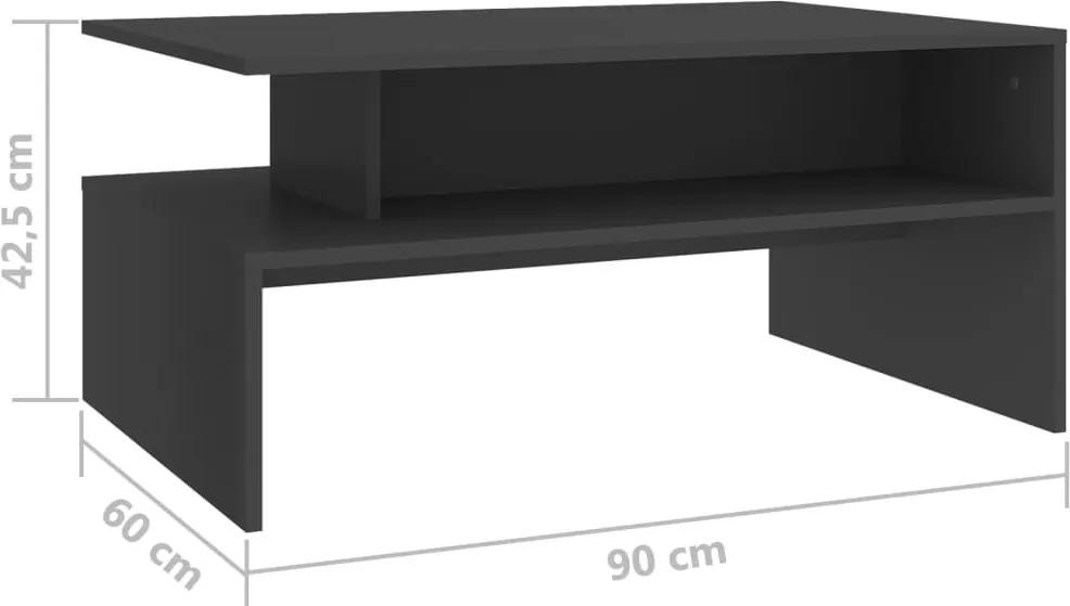 vidaXL Konferenční stolek 90 x 60 x 42,5 cm dřevotříska [803256] Barva: hnědý dub