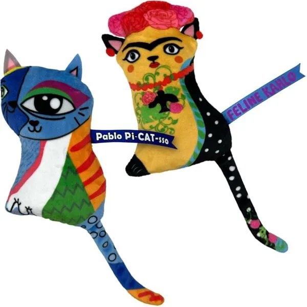 Hračka cat plyš KONG Artz Kahlo / Picasso 2 ks