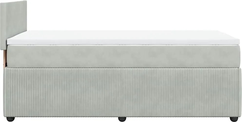 Box spring postel s matrací světle šedá 90x190 cm samet 3289908