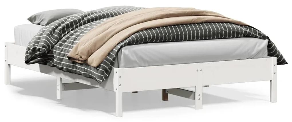 Rám postele bílý 160 x 200 cm masivní borovice,  842691