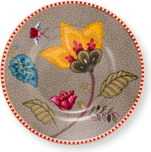 Pip Studio Blooming Tales talíř Ø12cm, khaki (Dezertní talířek z porcelánu)