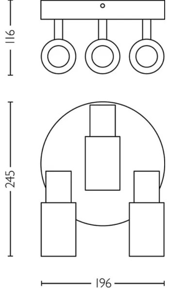 Philips - Bodové svítidlo PALMS 3xE14/25W/230V