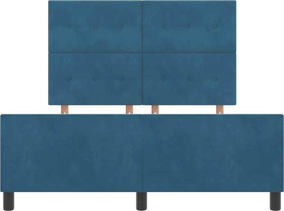 Postel s boxspringem s čelo Tmavě modrá 140 x 200 cm samet 3344949