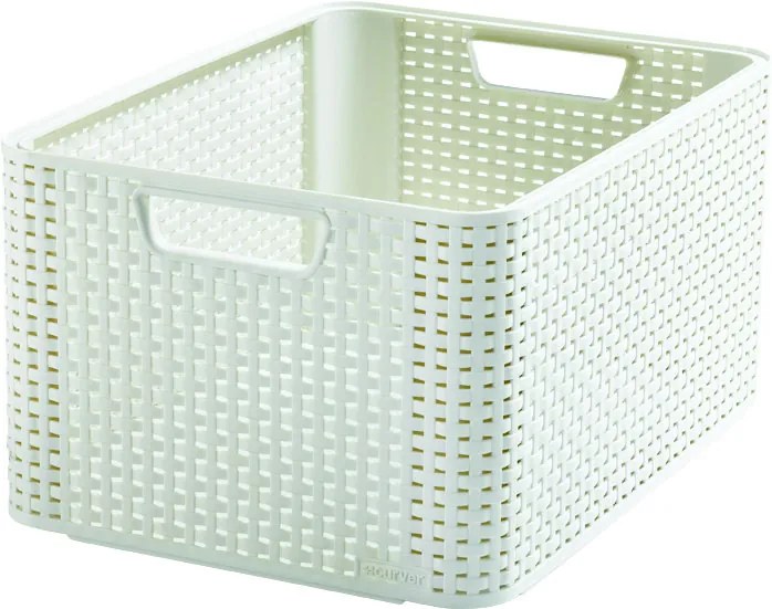 Curver úložný box RATTAN Style2 L - krémový 03616-885