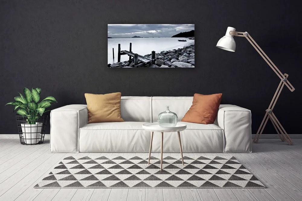 Obraz na plátně Pláž Kameny Krajina 125x50 cm