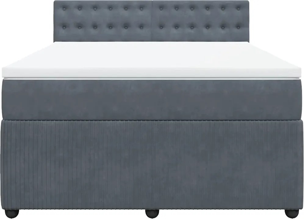 Box spring postel s matrací tmavě šedý 140 x 190 cm samet 3290047