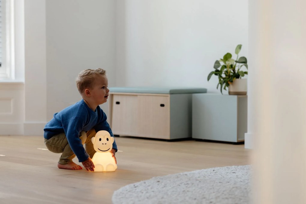 Mr Maria Dětská LED lampička Monkey Bundle of Light, bílá barva, plast