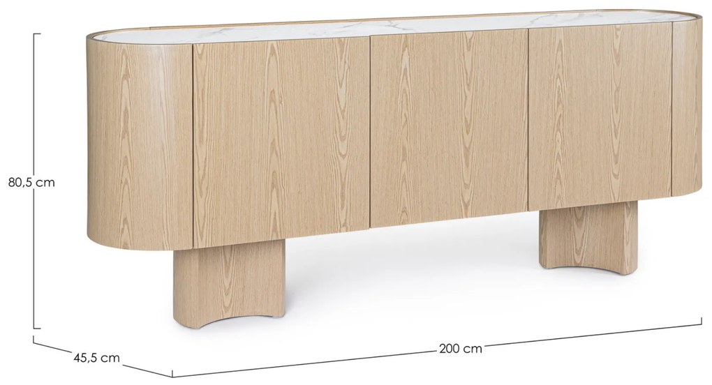 BIZZOTTO Dřevěná komoda OTILIA dub 80x200 cm 0734640