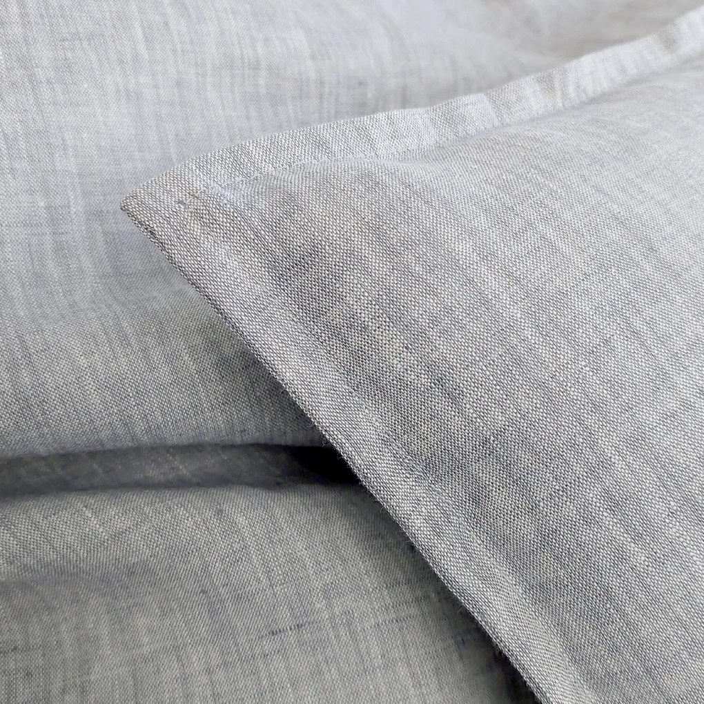 TULULUM Lněný povlak na polštář COMFORT MELANGE GREY Rozměr polštáře: 50 x 50 cm