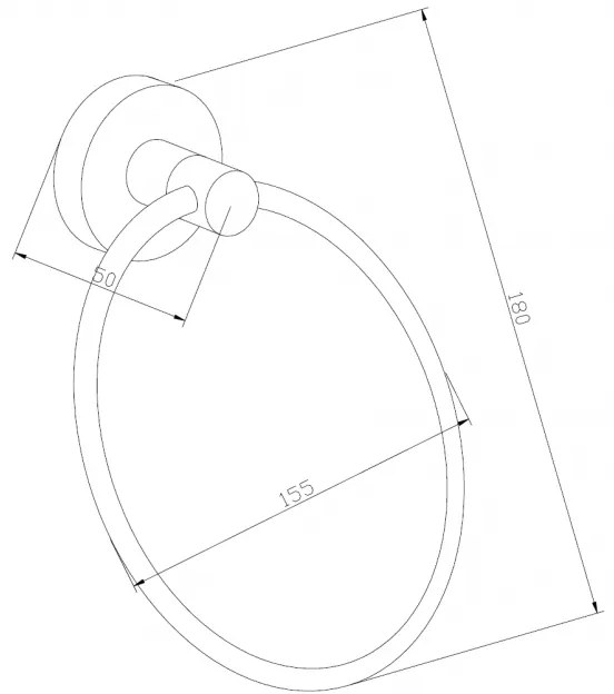 Koupelnový držák na ručníky MEXEN REMO - kulatý - černý matný, 7050732-70