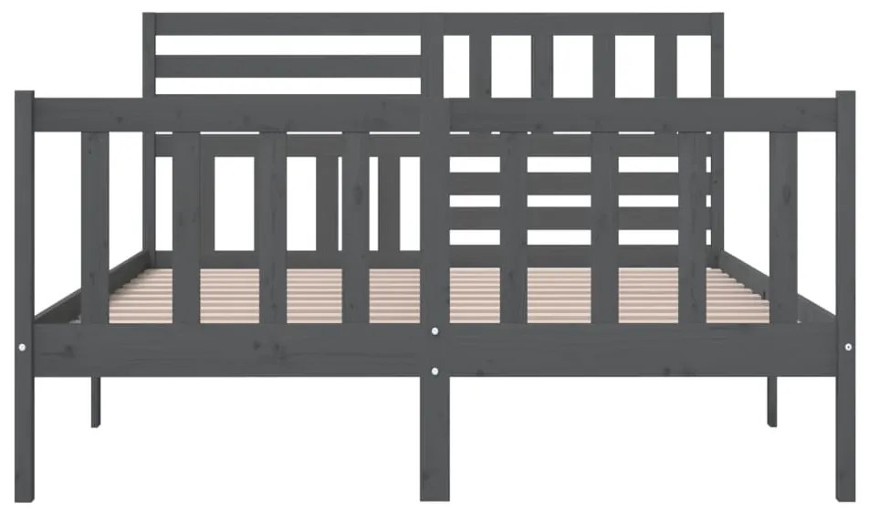 Rám postele šedý masivní dřevo 160 x 200 cm,  3101165